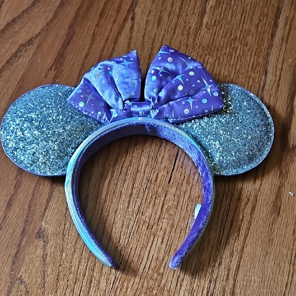 Disney | Accessories | Disney Purple Glitter Minnie Mouse Ears Headband ...